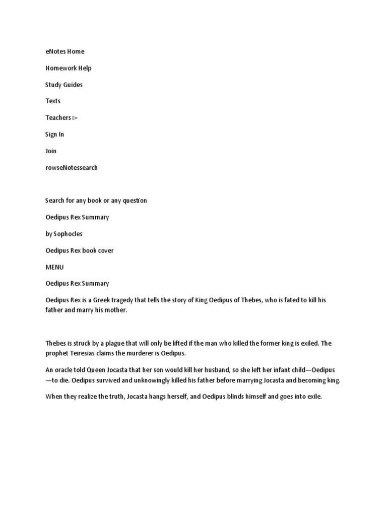 Oedipus Rex Dramatic Irony | PDF