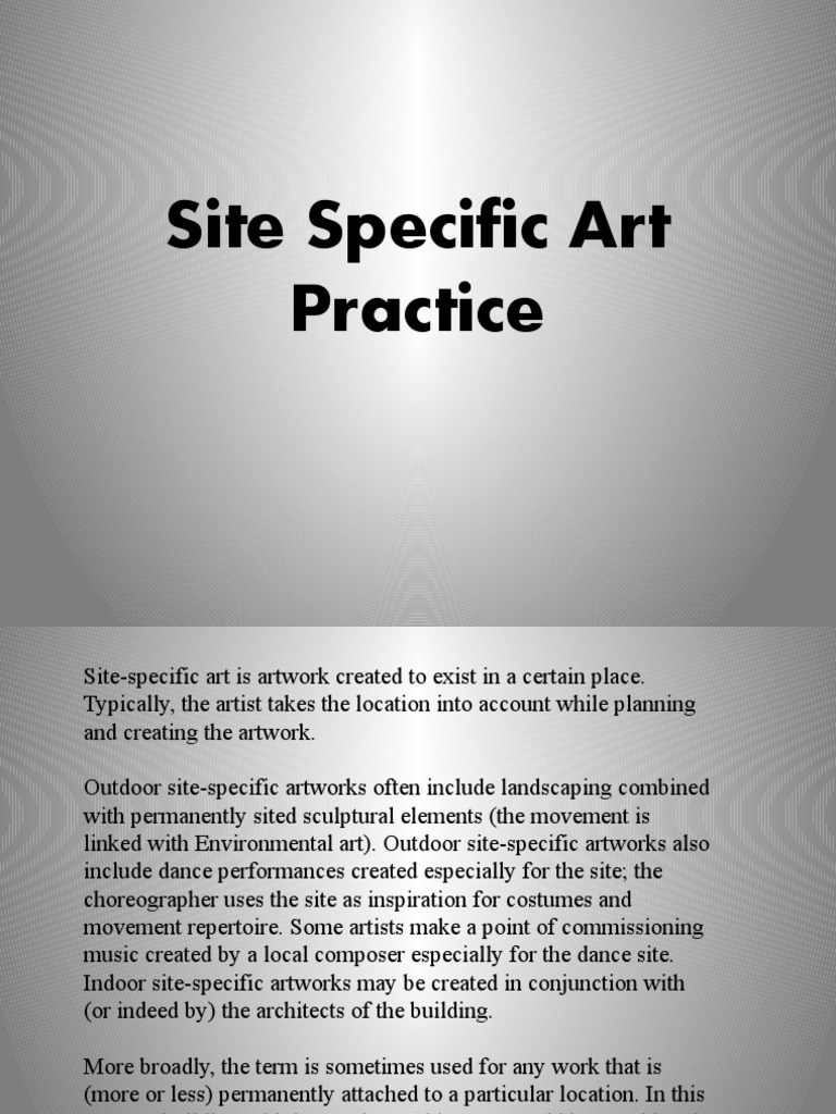 Site Specific Art Practice | PDF | Paintings | Sculpture