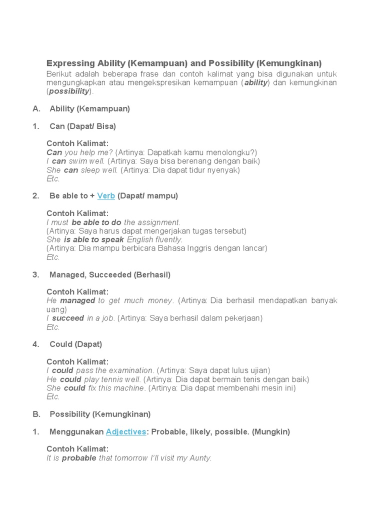 Expressing Ability 1 | PDF