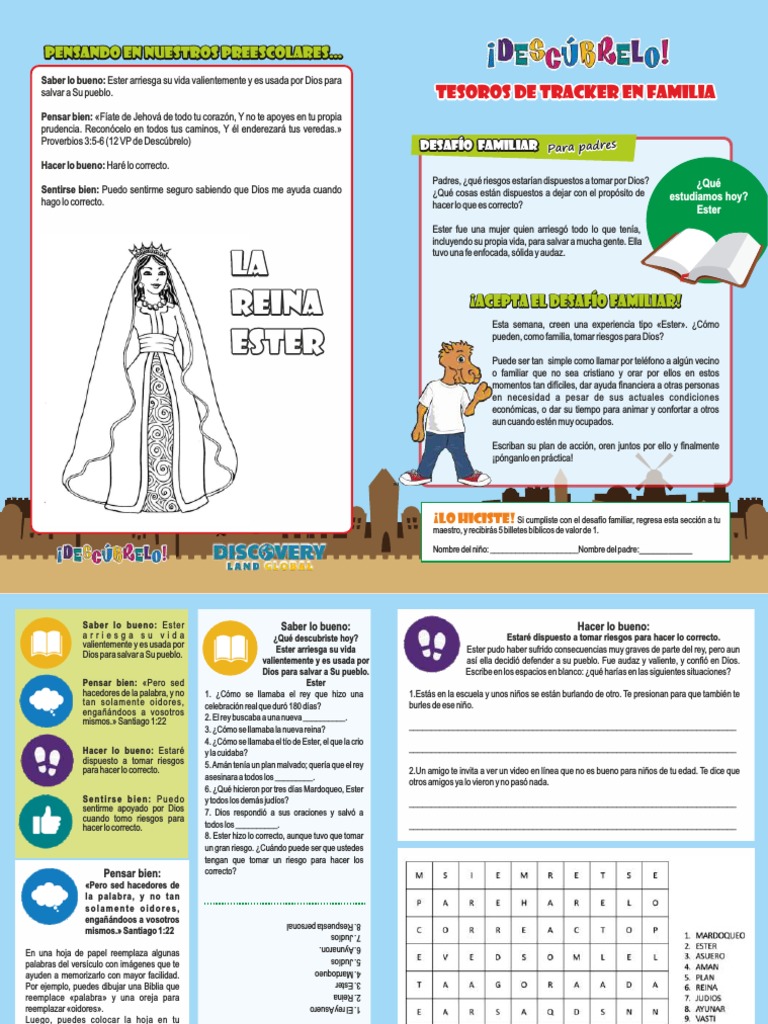 Hoja-de-Trabajo - Ositos y Chispas Ester | PDF | Esther | Religión y creencia