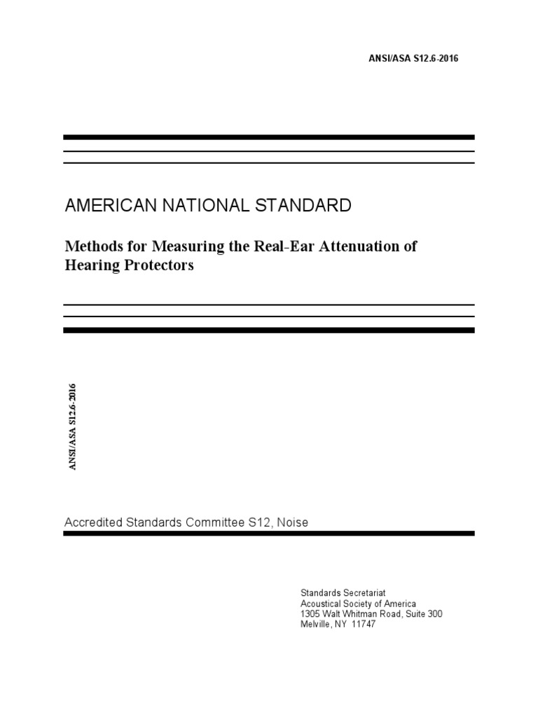 Ansi Asa S12.6-2016 | PDF | Hearing | Sound