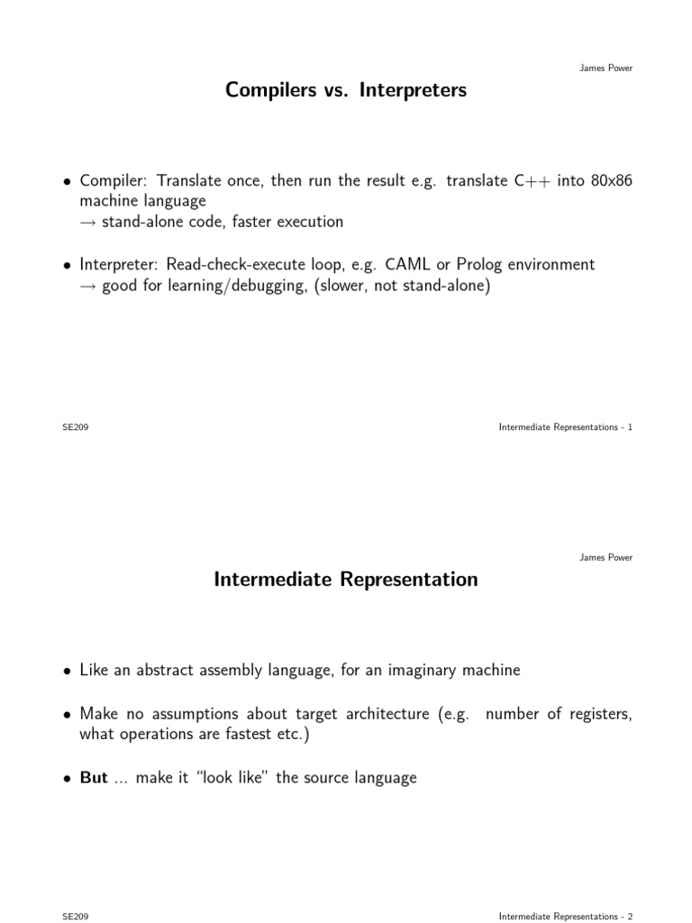 Java: Compilers, Interpreters, and IR | PDF | Java Virtual Machine ...