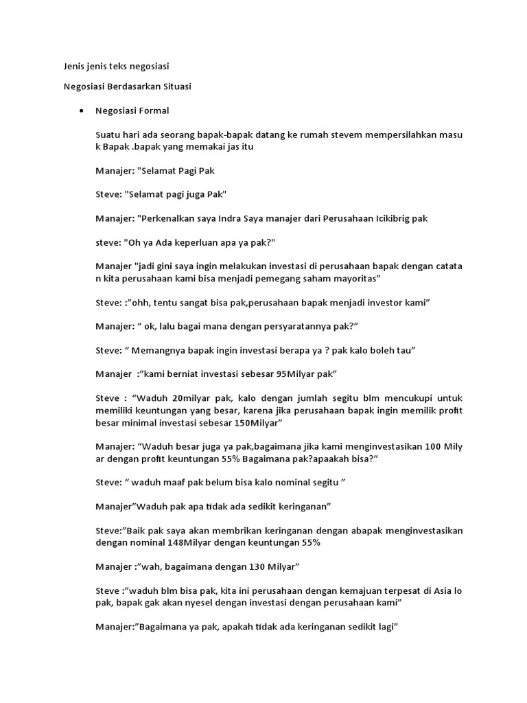 Panduan Teks Negosiasi | PDF