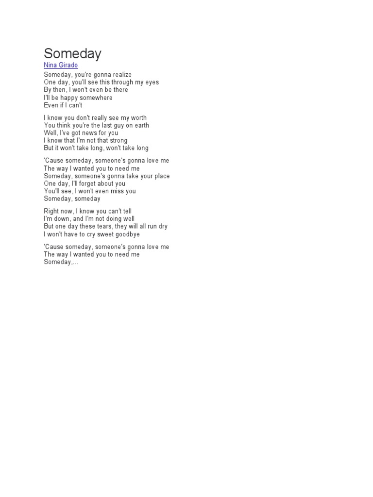 Someday Lyrics | PDF