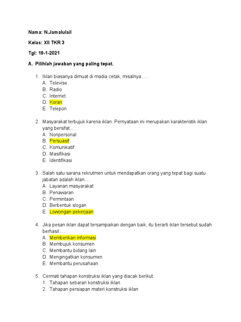 Soal Iklan | PDF