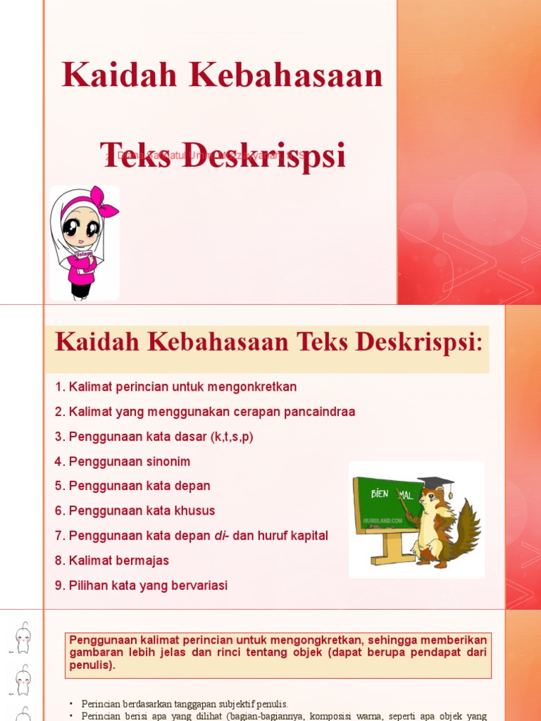 Deskripsi 2 (Kaidah Kebahasaan) | PDF