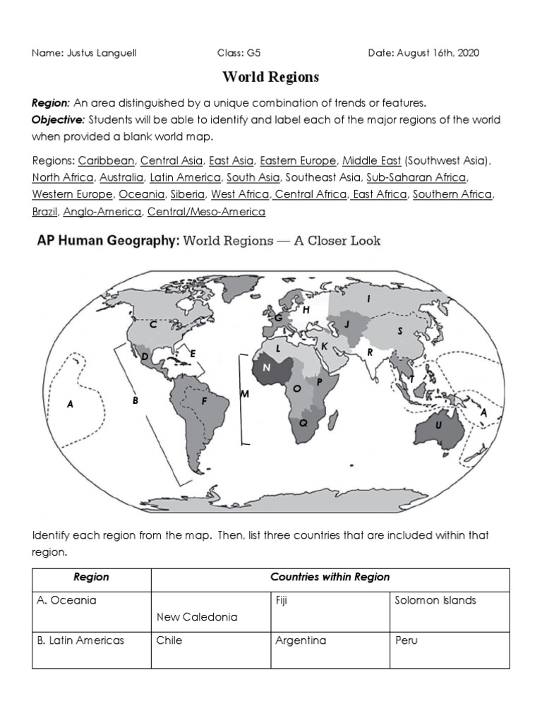 Regions of The World Intro 2020-21 | PDF | Africa | Asia