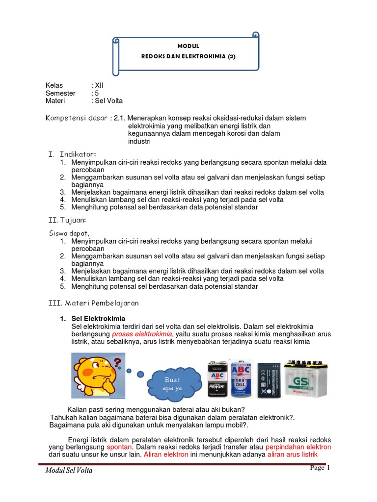 Modul Redoks Dan Elektrokimia | PDF