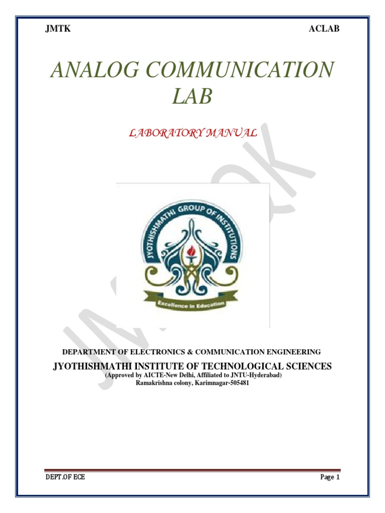III.B.TECH-I-SEM - AC LAB HHJ | PDF | Modulation | Frequency Modulation