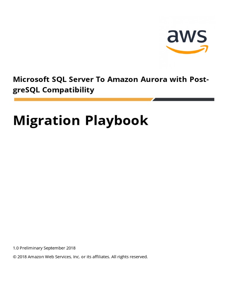 SQL Server To Aurora PostgreSQL Migration Playbook 1.0 Preliminary ...