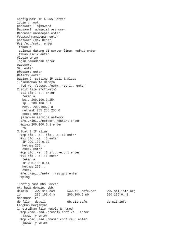 Konfigurasi IP & DNS Server | PDF | Domain Name System | Network Protocols