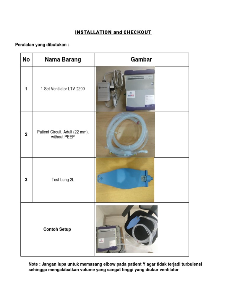 Panduan Pengecekan Ventilator LTV 2200 | PDF