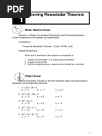 Mathematics: Quarter 2 - Module 1: Polynomial Functions | PDF | Zero Of A Function | Polynomial