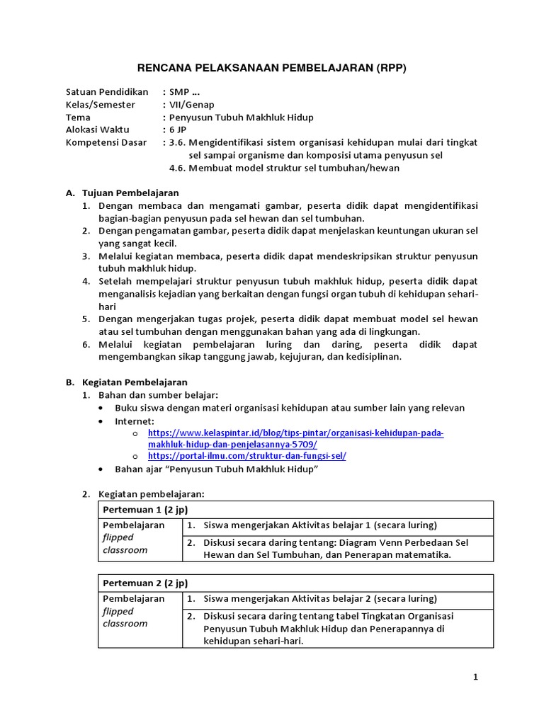 Ipa Contoh RPP-PJJ | PDF