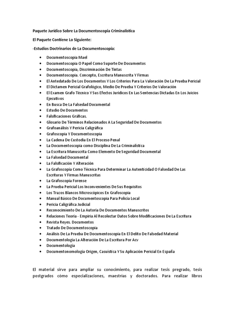 Documentoscopia Criminalística | Descargar gratis PDF | Ciencia forense ...