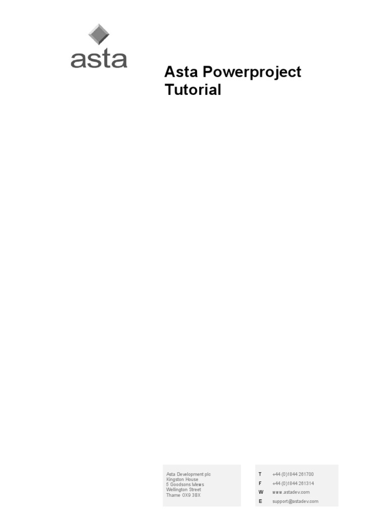 Asta PowerProject Tutorial | PDF | Computing | Software