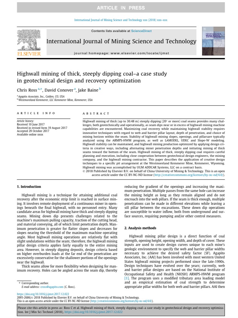 International Journal of Mining Science and Technology: Chris Ross ...