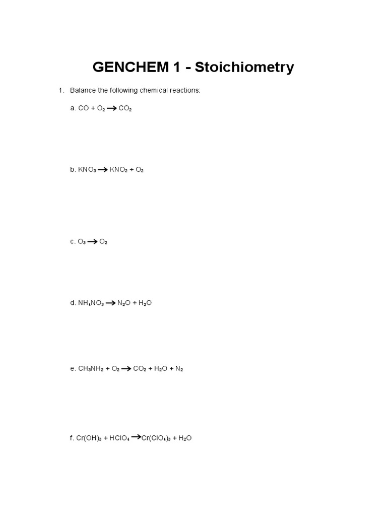 GENCHEM 1 - Stoichiometry | PDF