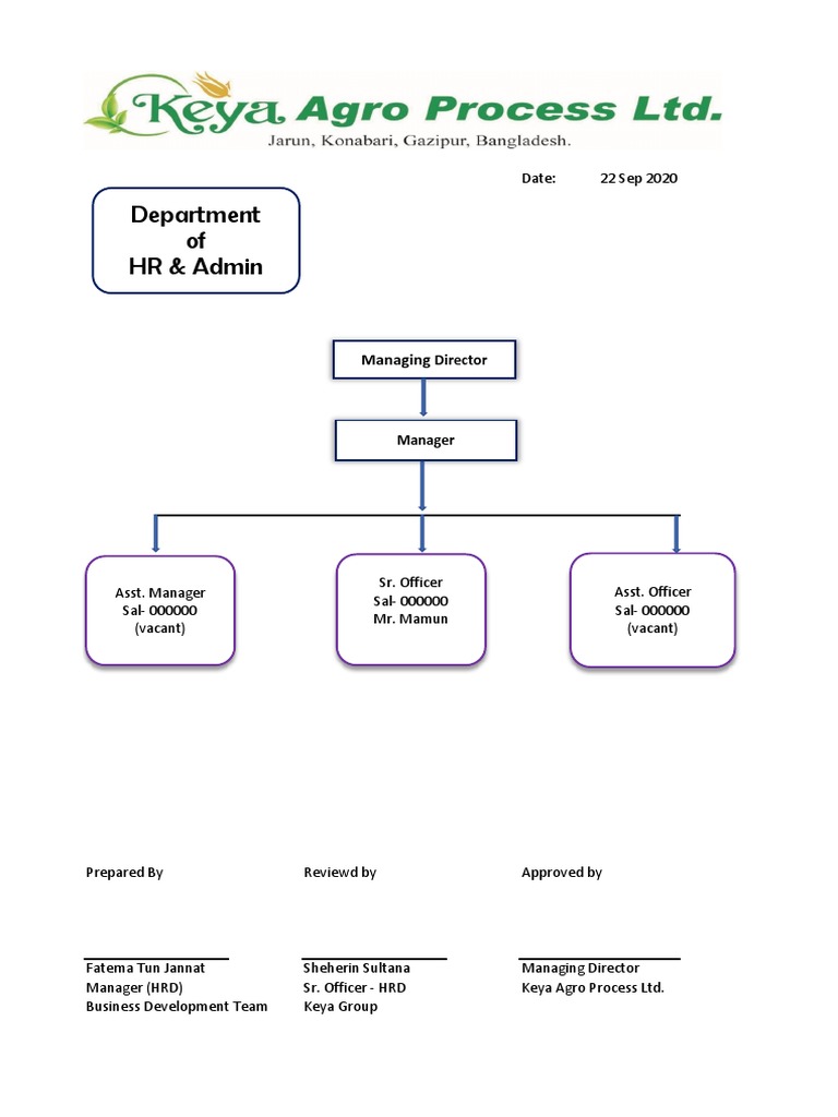 HR & Admin Department Structure | PDF