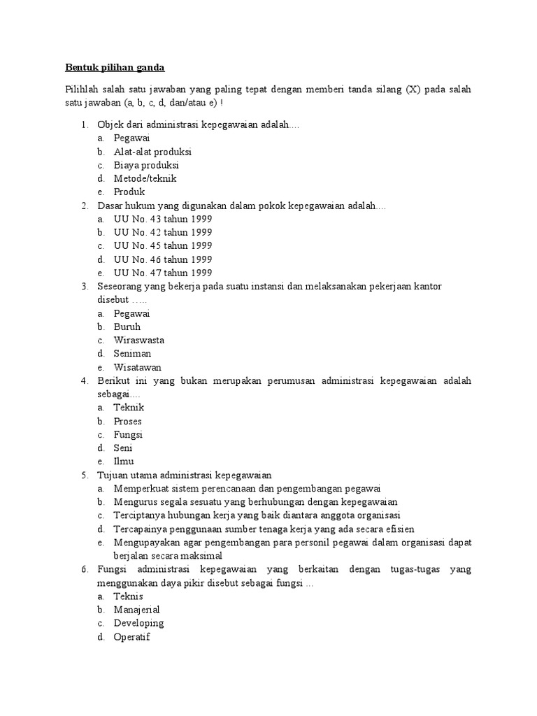 Kepegawaian Kelas Xi Ap 1-3 | PDF