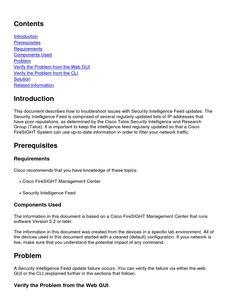 Troubleshoot Security Intelligence Feed Update Failures On The ...