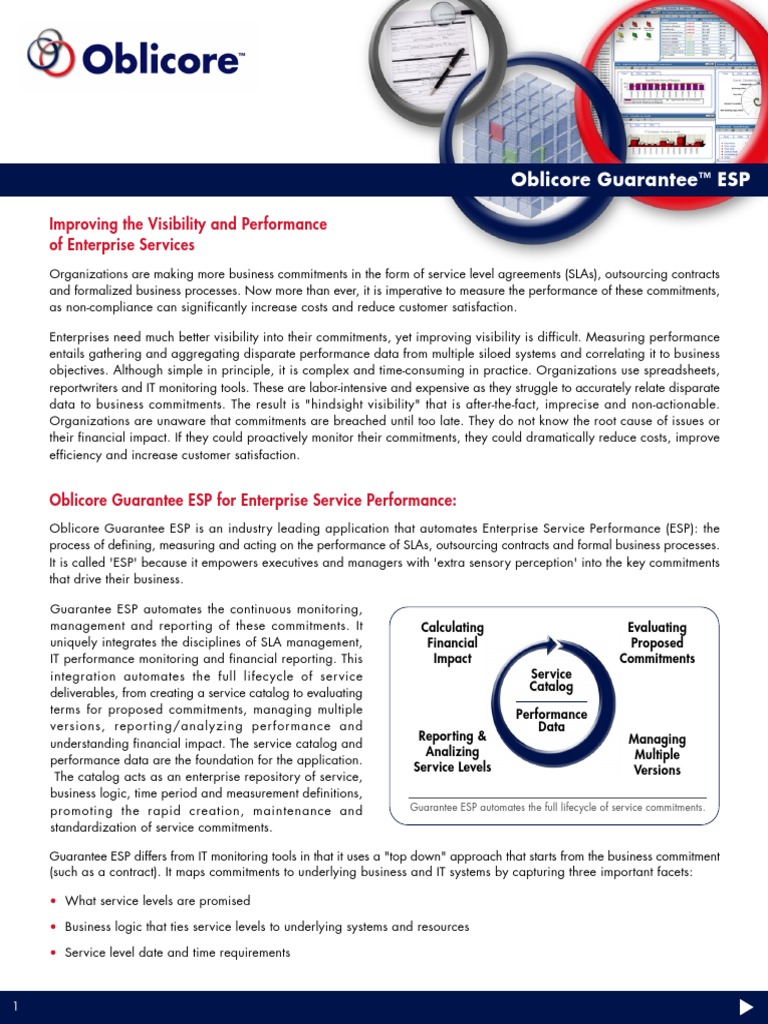 Oblicore Guarantee Datasheet | PDF | Service Level Agreement ...