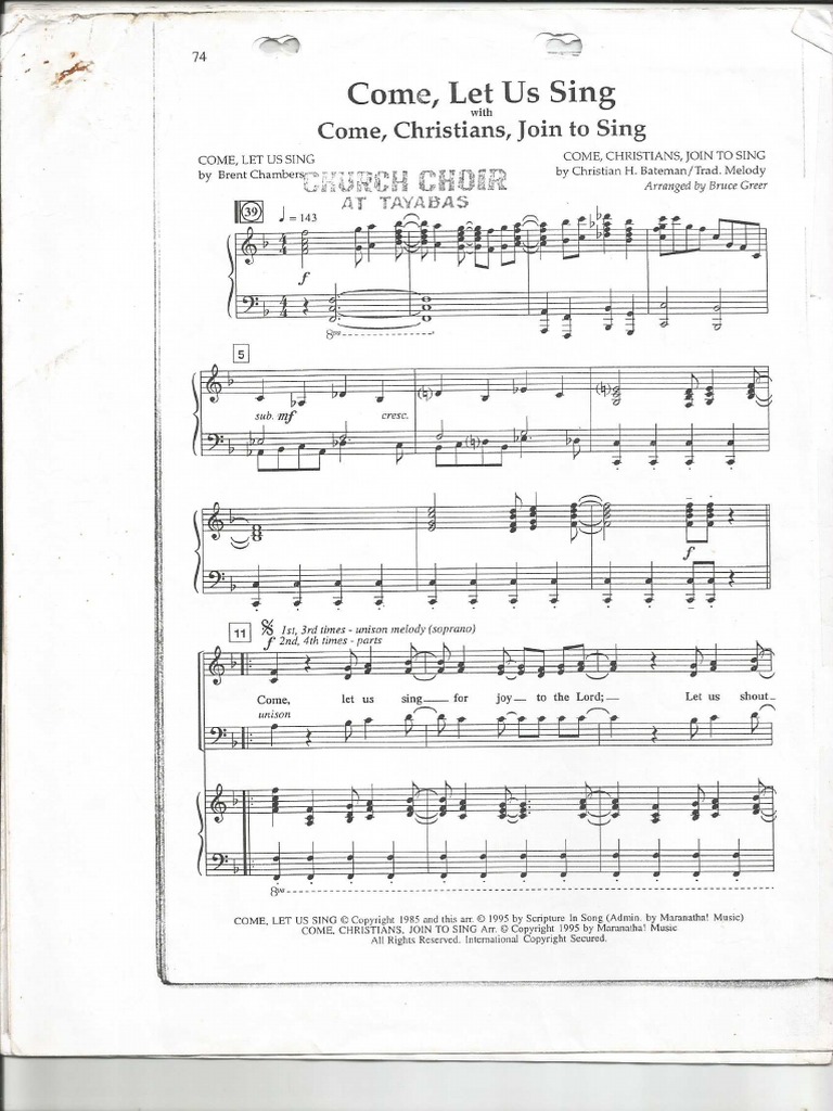 Come, Let Us Sing | PDF