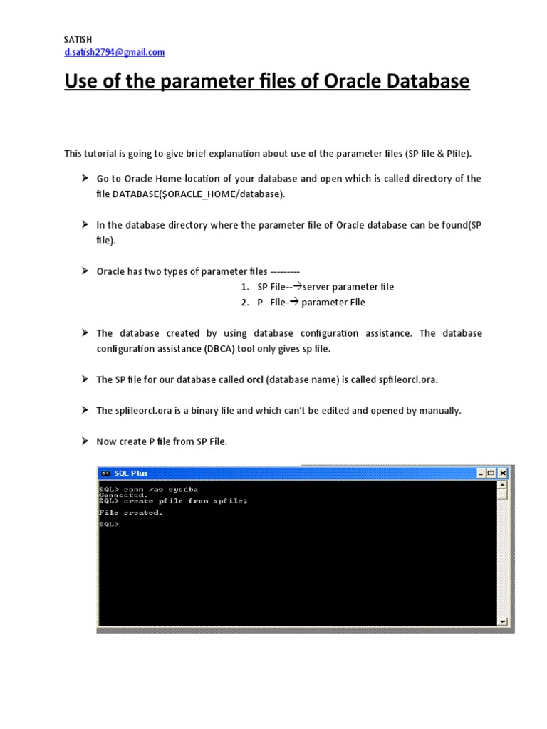 Use of Parameter Files | PDF | Parameter (Computer Programming ...