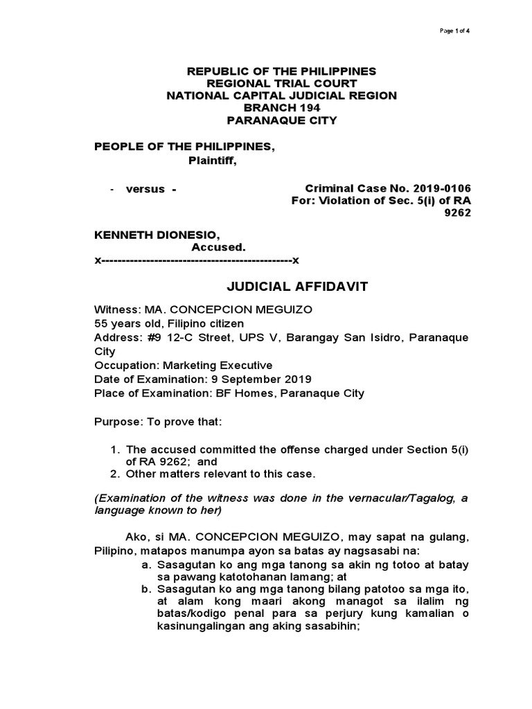 425263824 Judicial Affidavit Tagalog