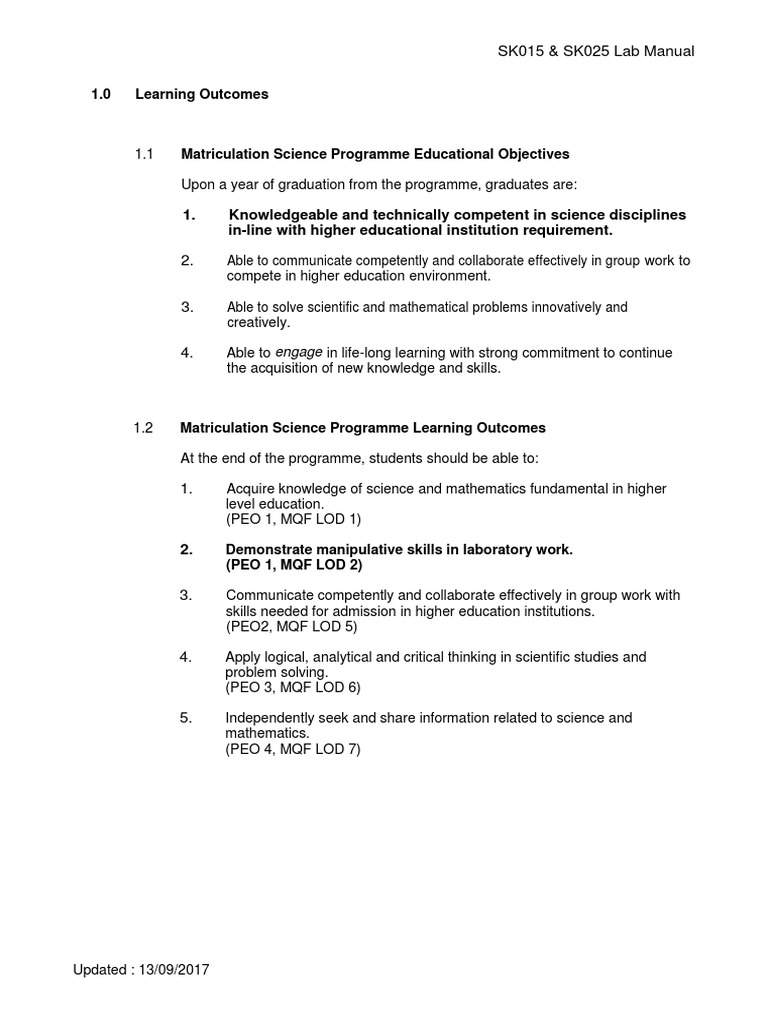 SK015 & SK025 Lab Manual | PDF | Titration | Chemistry