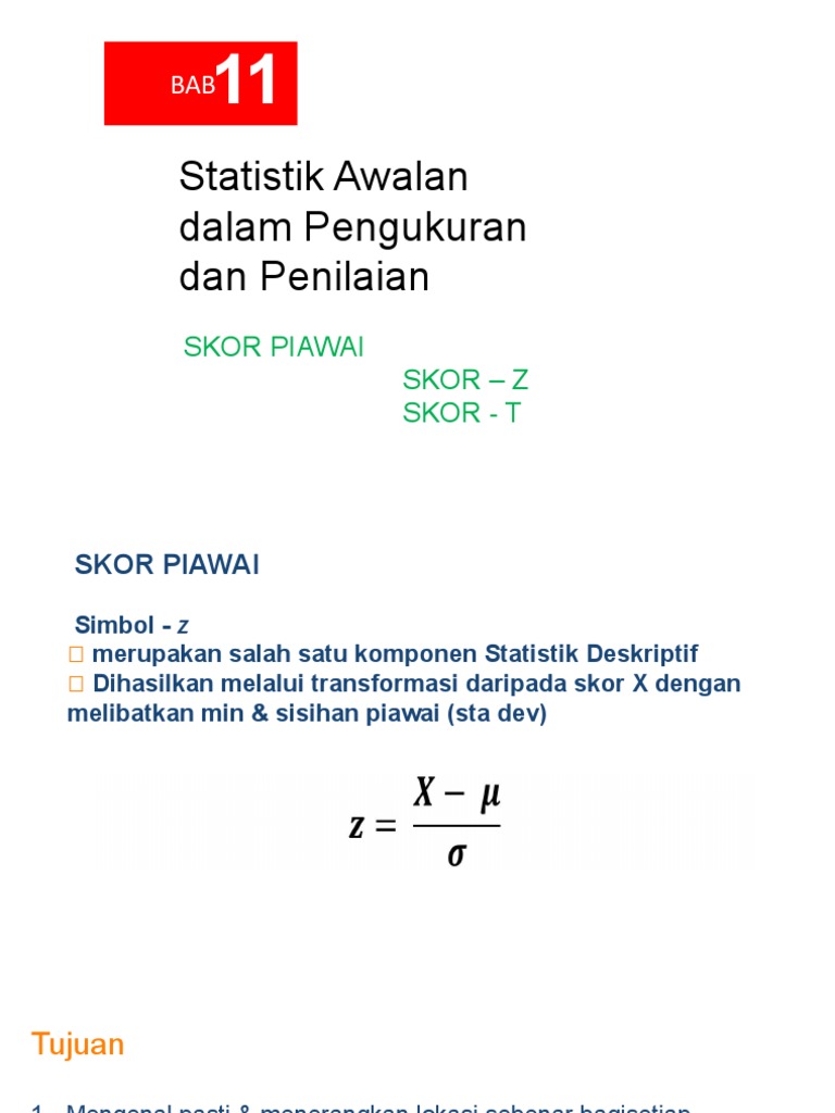 T11 Statistik Awalan Dalam Pengujian Dan Pengukuran Skor Standard | PDF