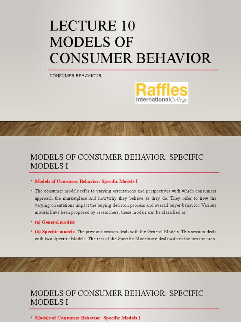 Lecture 10. Models of Consumers. II | PDF | Consumer Behaviour ...