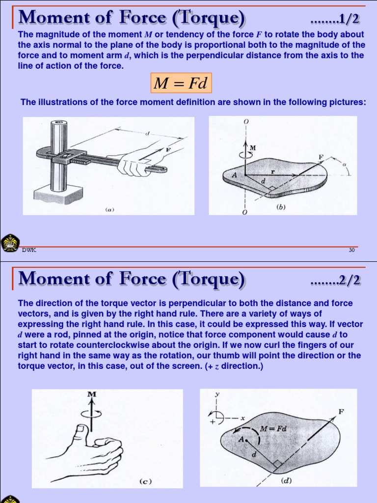 Moment of Force | PDF | Torque | Rotation Around A Fixed Axis