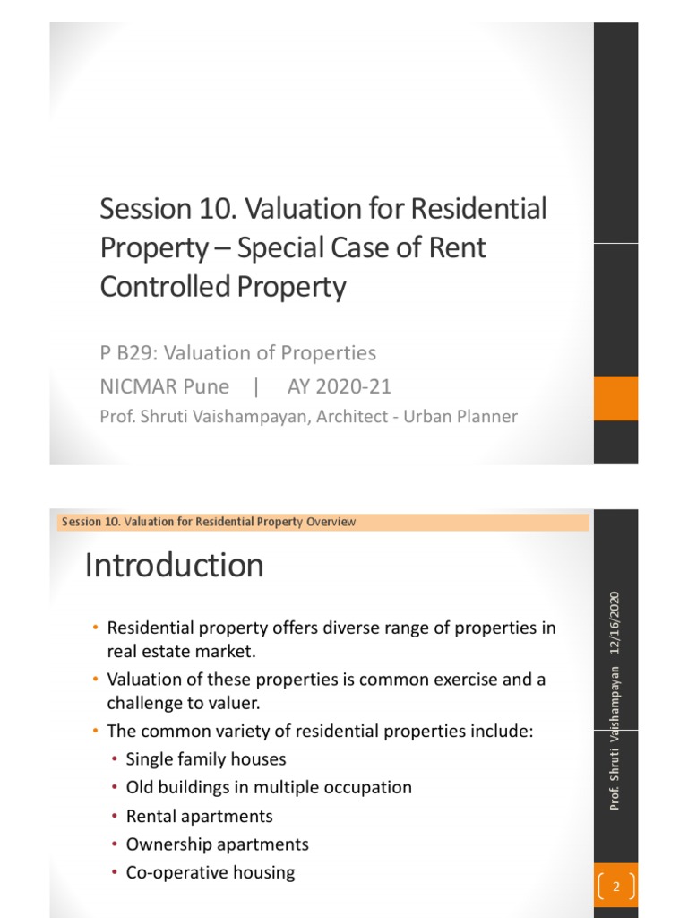 10 - Valuation For Residential Property Overview | PDF | Real Estate ...