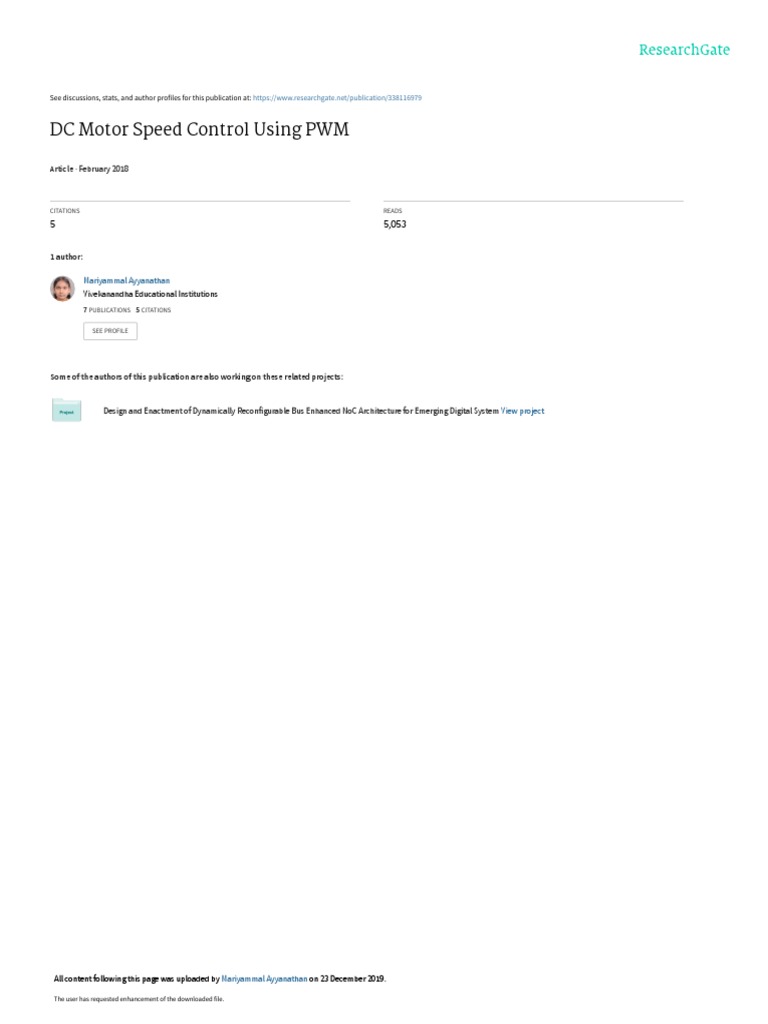 DC Motor Speed Control Using PWM | PDF | Rectifier | Electric Motor