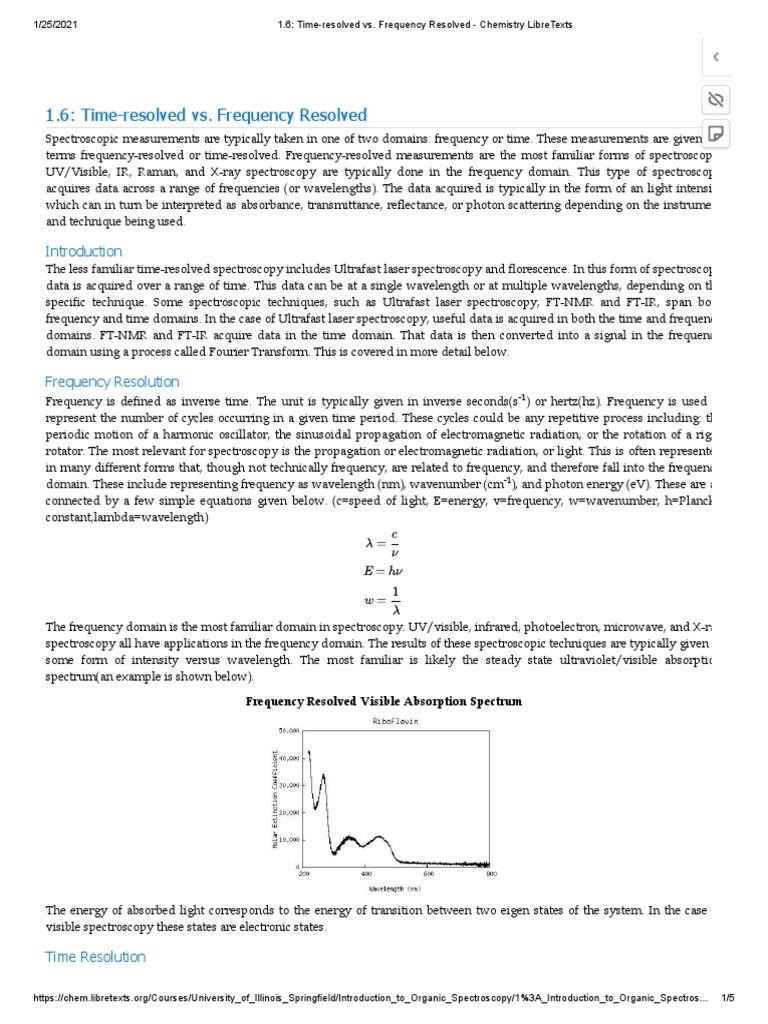 1.6 - Time-Resolved vs. Frequency Resolved - Chemistry LibreTexts | PDF ...