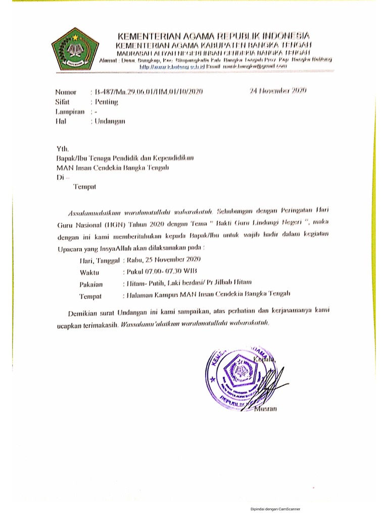 Surat Undangan HGN | PDF