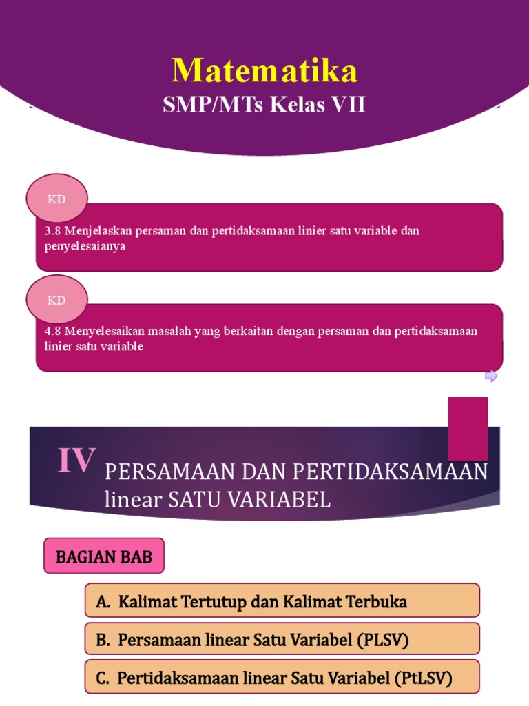 Materi PLSV dan PtLSV Kelas 7 | PDF