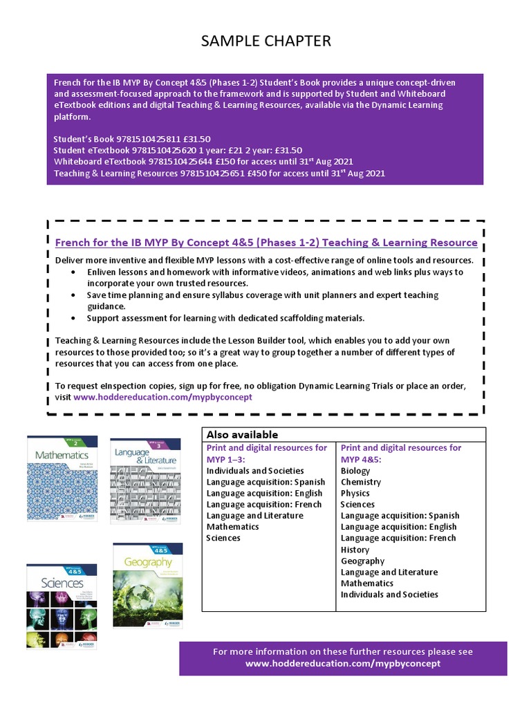 Sample Chapter: French For The IB MYP by Concept 4&5 (Phases 1-2 ...