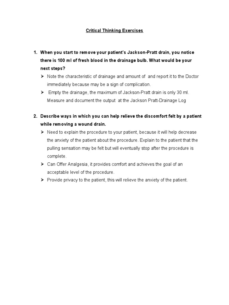 Critical Thinking Exercises | PDF