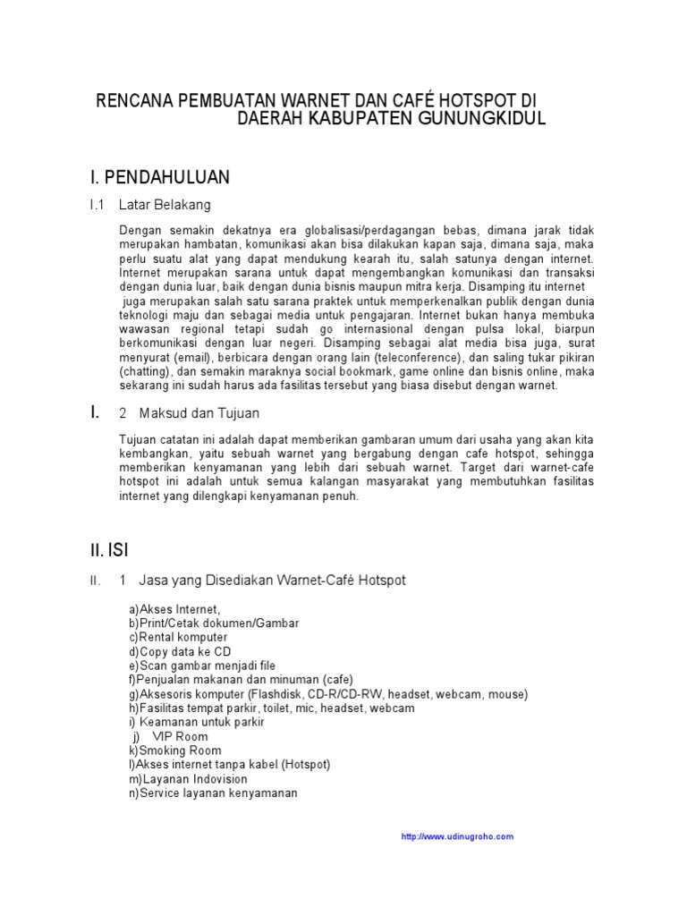 Proposal Cafe Hotspot | PDF