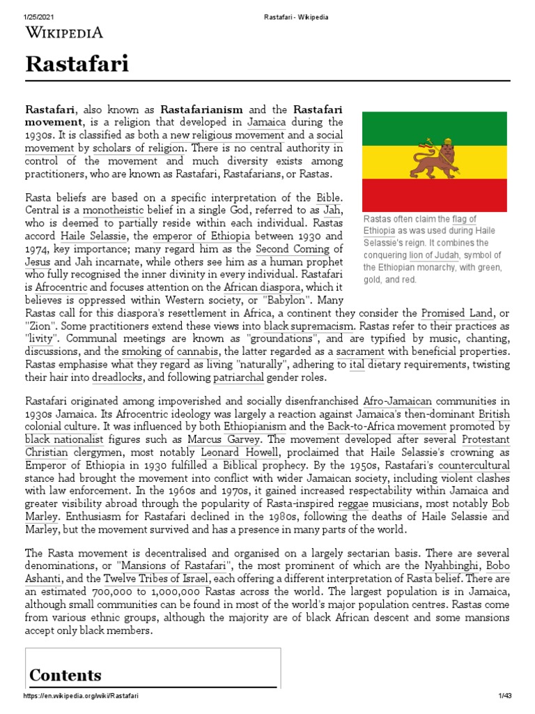 Rastafari | PDF | Religion And Belief