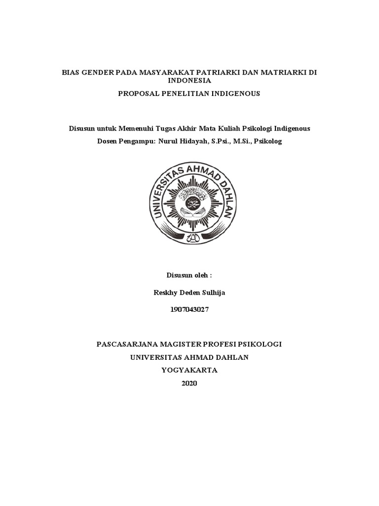 Bias Gender dalam Patriarki dan Matriarki | PDF