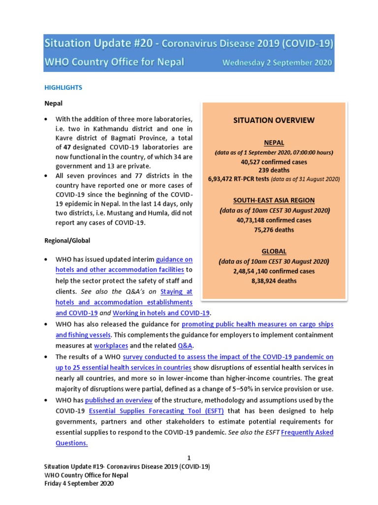 20 Who Nepal Sitrep Covid 19 v5 | PDF | World Health Organization ...