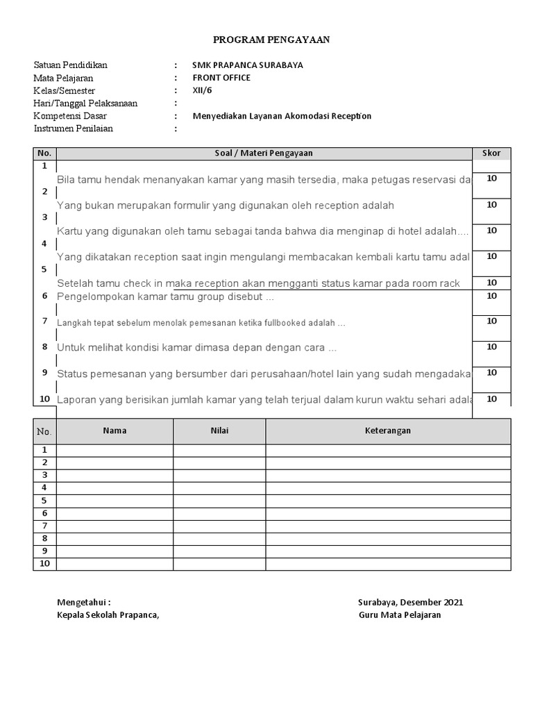 Format Remedial & Pengayaan | PDF