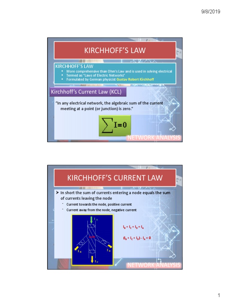 KCL and KVL Lecture | PDF | Electrical Network | Voltage