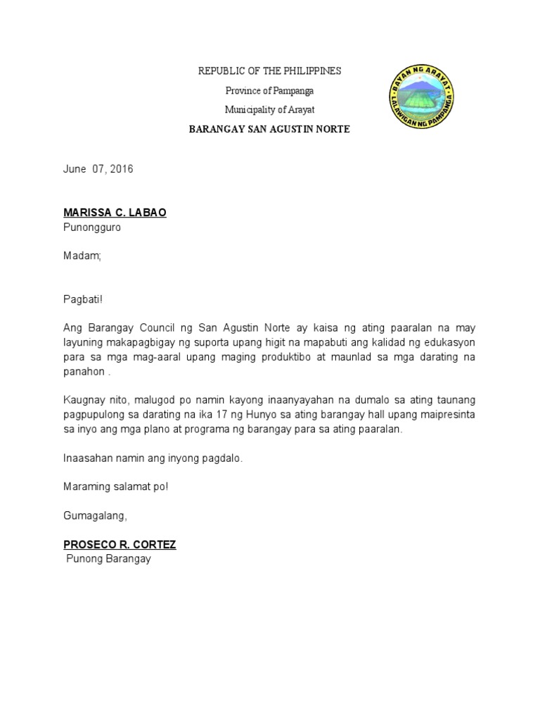 Invitation Fr. Barangay | PDF