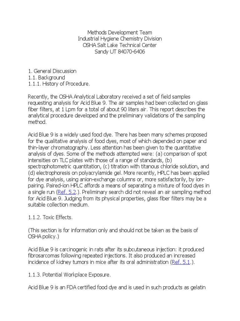 Acid Blue 9 | PDF | High Performance Liquid Chromatography | Chromatography