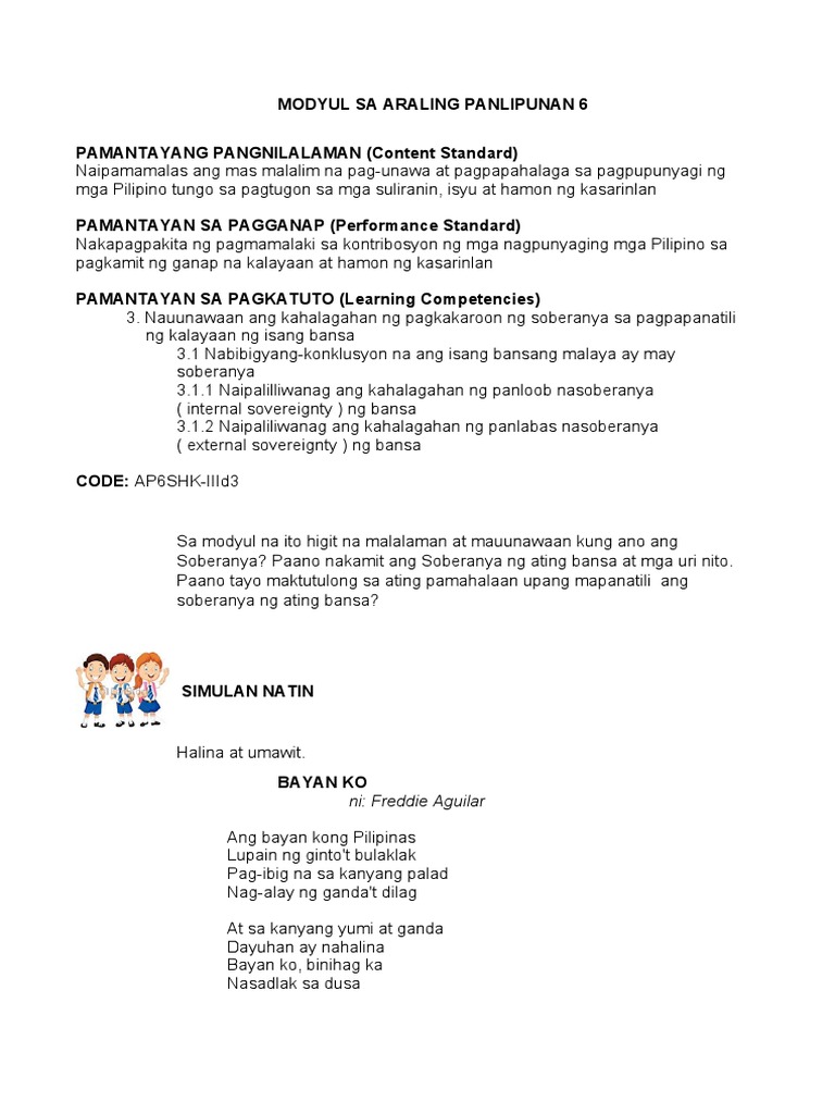 Lrmds Final Modyul 3rd Grading Ap6 | PDF