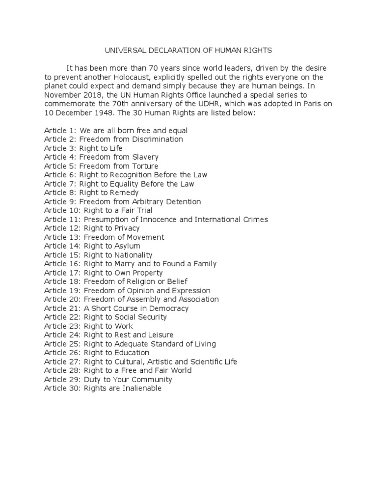 Universal Declaration of Human Rights | PDF